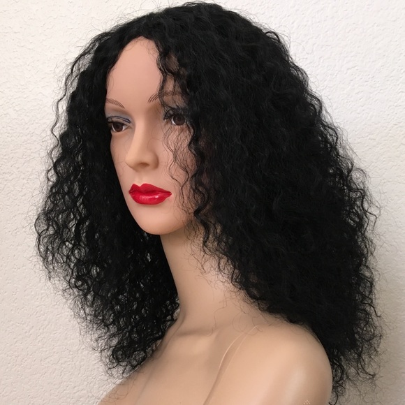 Other | Human Hair Curly Afro Wig 16 Inch Long Lace Front | Poshmark